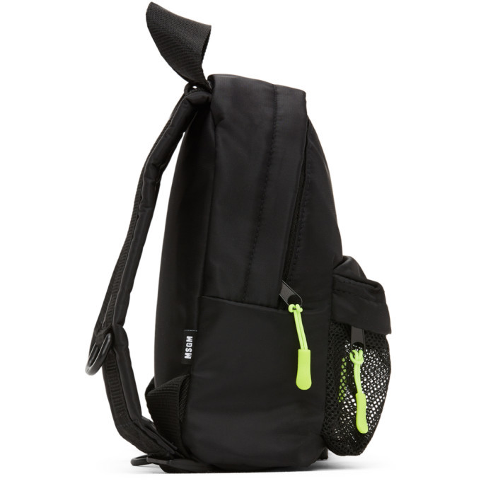 MSGM Black and Yellow Logo Backpack MSGM