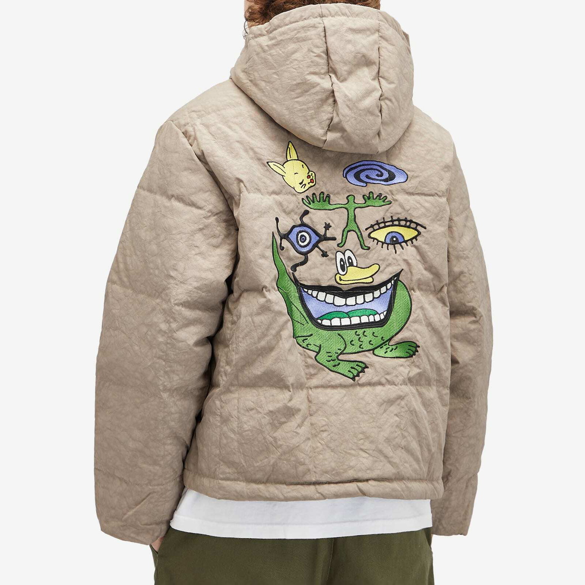 Brain Dead Men's Dimension Puffer Jacket in Tan Brain Dead