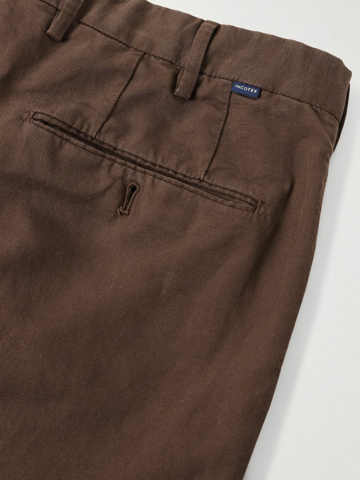 Incotex - Venezia 1951 Slim-Fit Garment-Dyed Chinolino Trousers - Brown Incotex