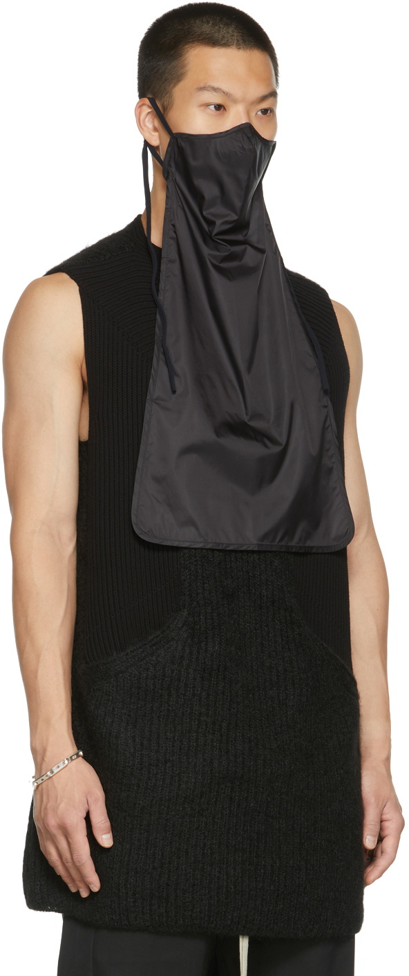Rick Owens Black Nylon Long Mask Rick Owens