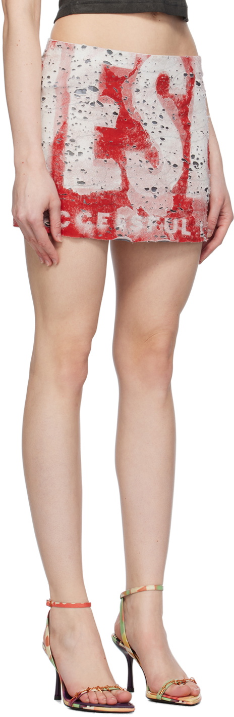 Diesel Red & White O-Hunt-Dev Miniskirt Diesel