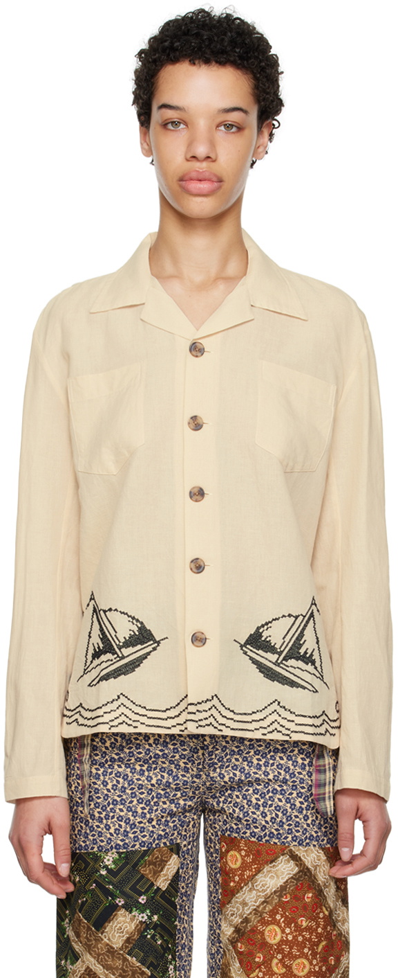 Bode Beige Sailing Shirt Bode