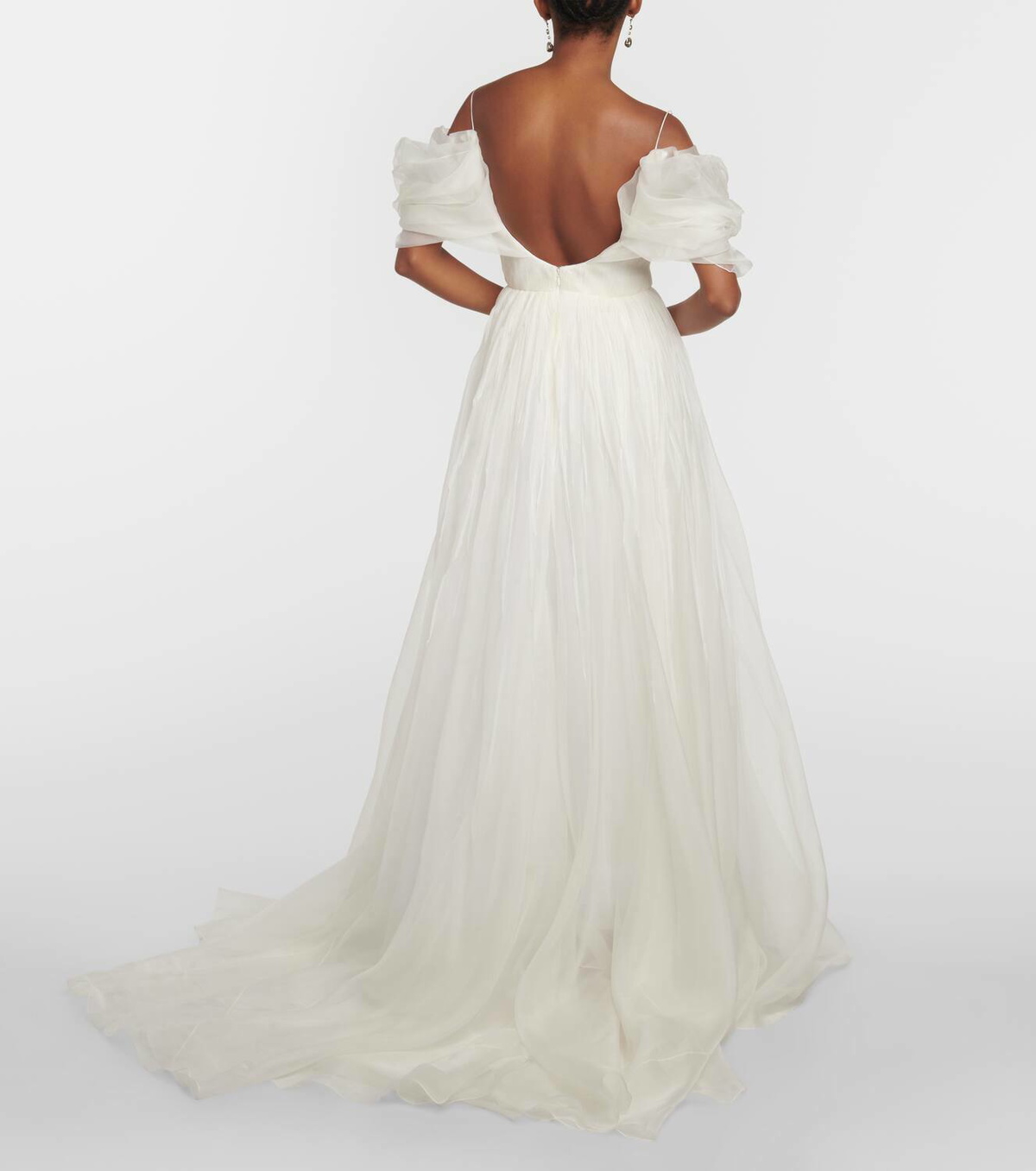 Danielle Frankel Bridal Meredith off-shoulder silk gown Danielle Frankel