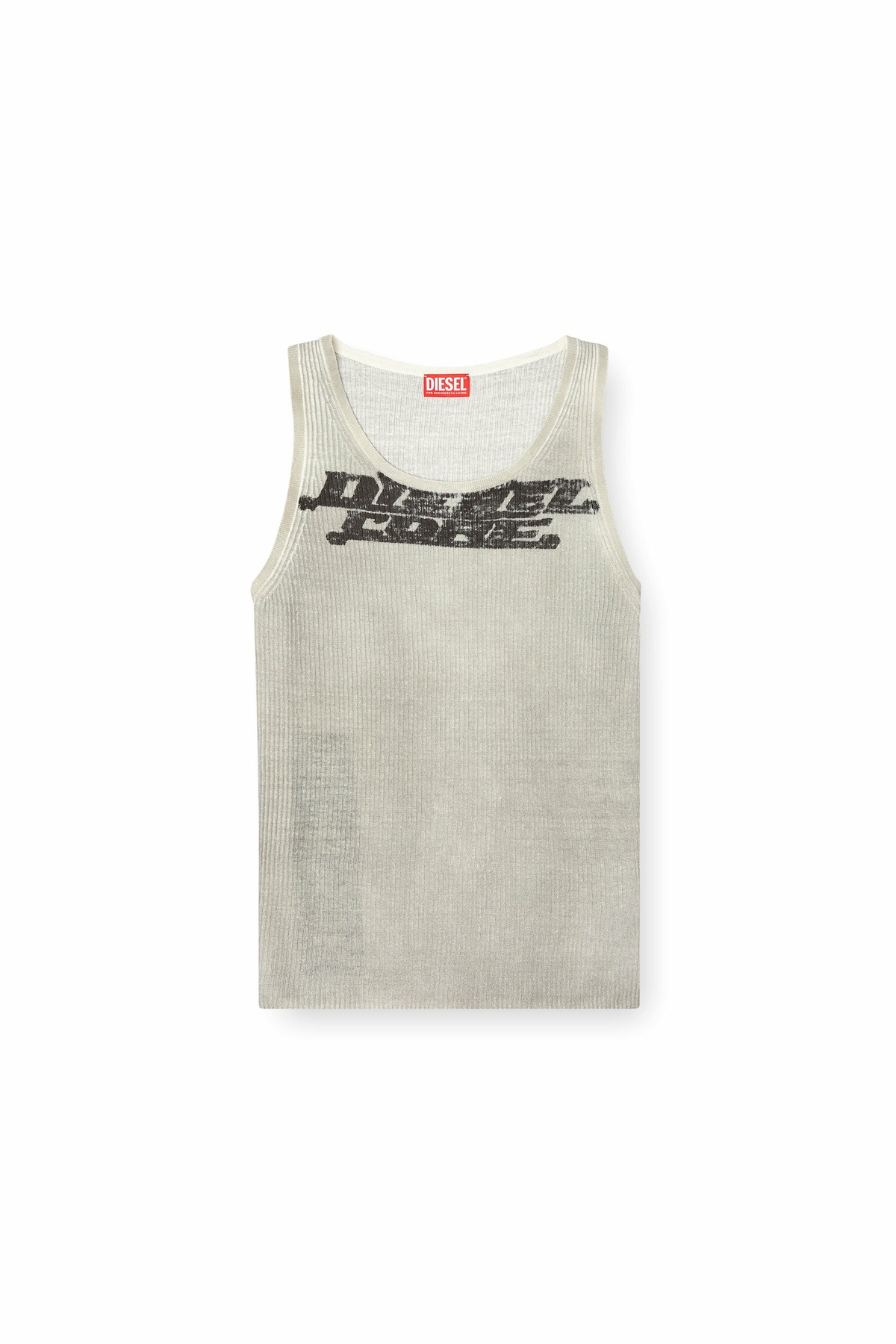 Diesel Rib-knit linen tank top with dirty effect - T-Shirts - Unisex ...