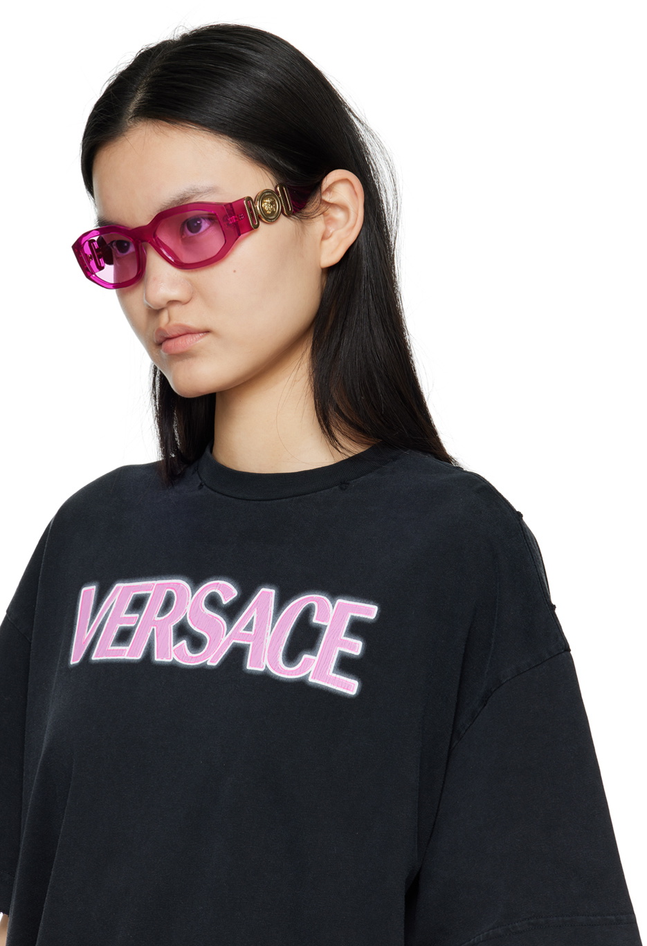 Versace Pink Medusa Biggie Sunglasses Versace