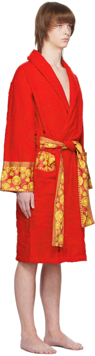 Versace Red Barocco Bath Robe Versace