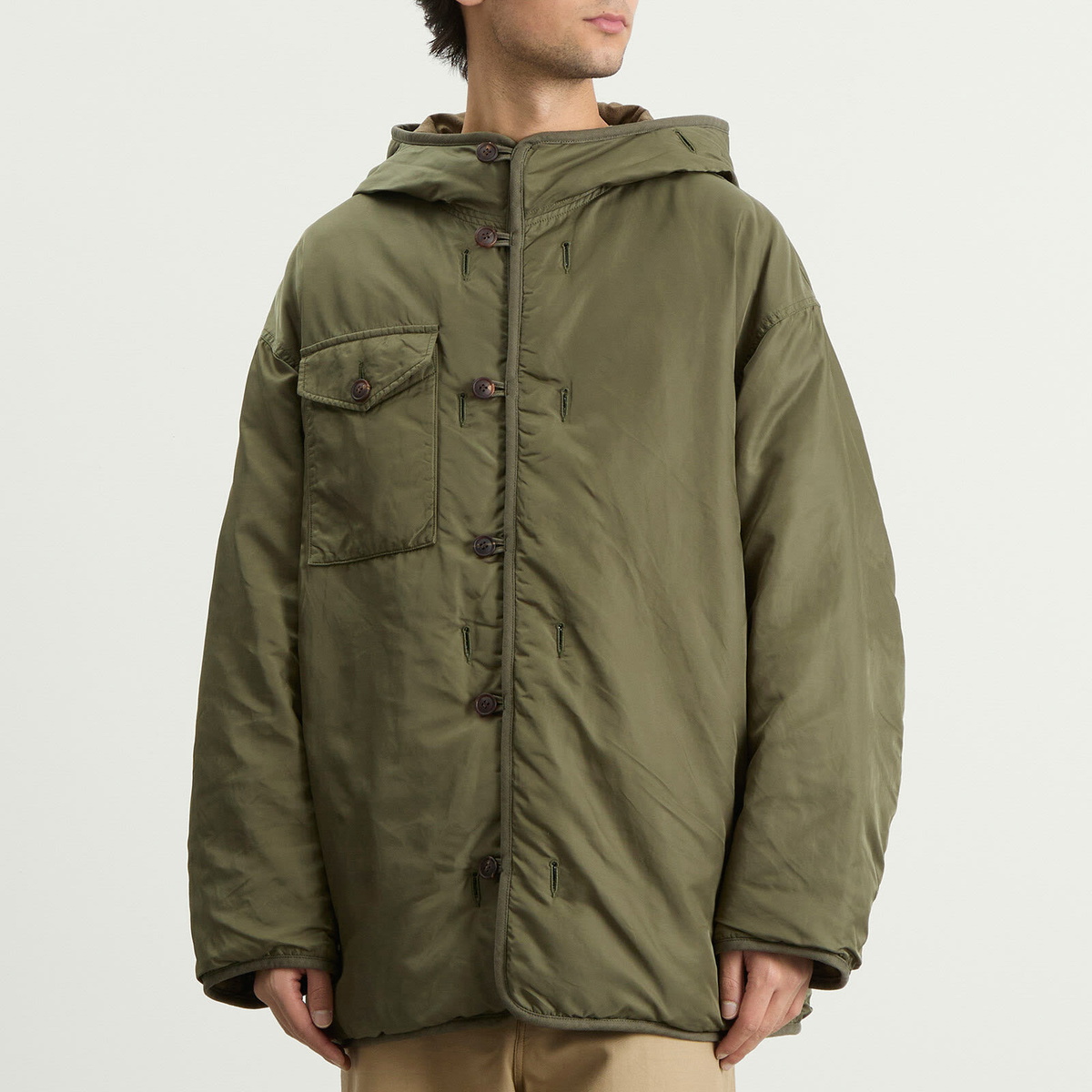 Visvim Men's Greely Corps Down Parka Jacket in Olive Visvim