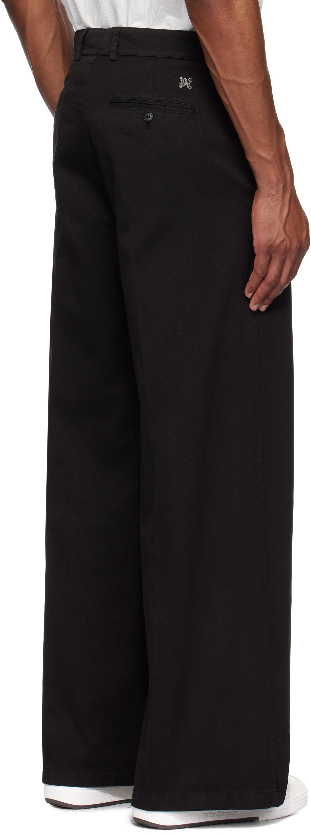 Palm Angels Black Monogram Classic Trousers Palm Angels