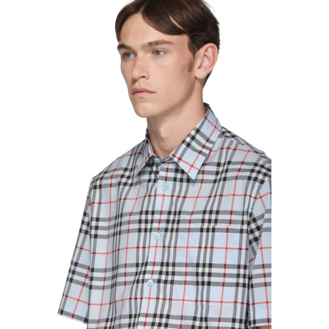 Burberry Blue Vintage Check Oversized Sandor Shirt Burberry
