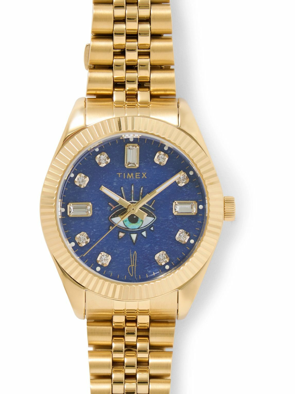 Timex - Jacquie Aiche Legacy 36mm Gold-Tone, Blue Aventurine and ...