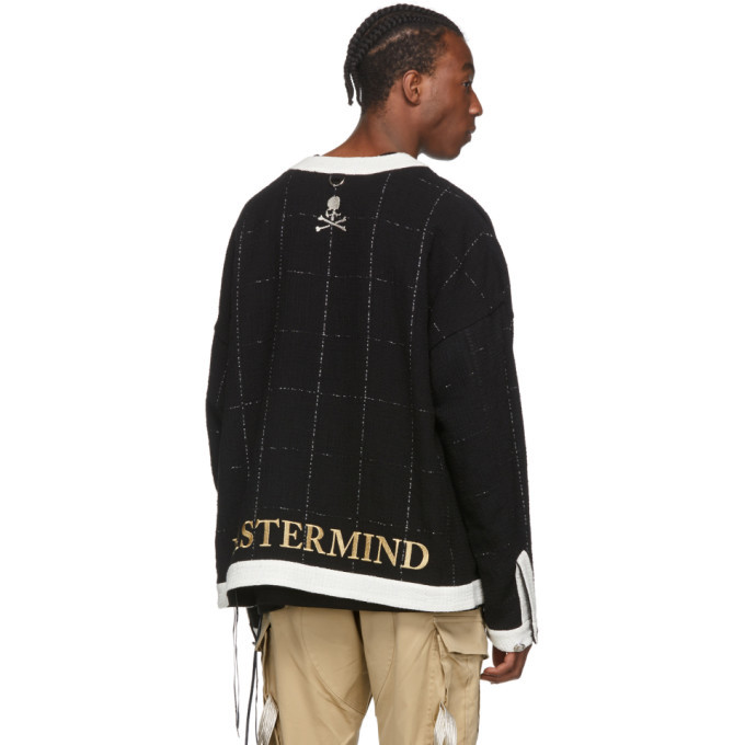 mastermind WORLD Black Tweed Cardigan MASTERMIND WORLD