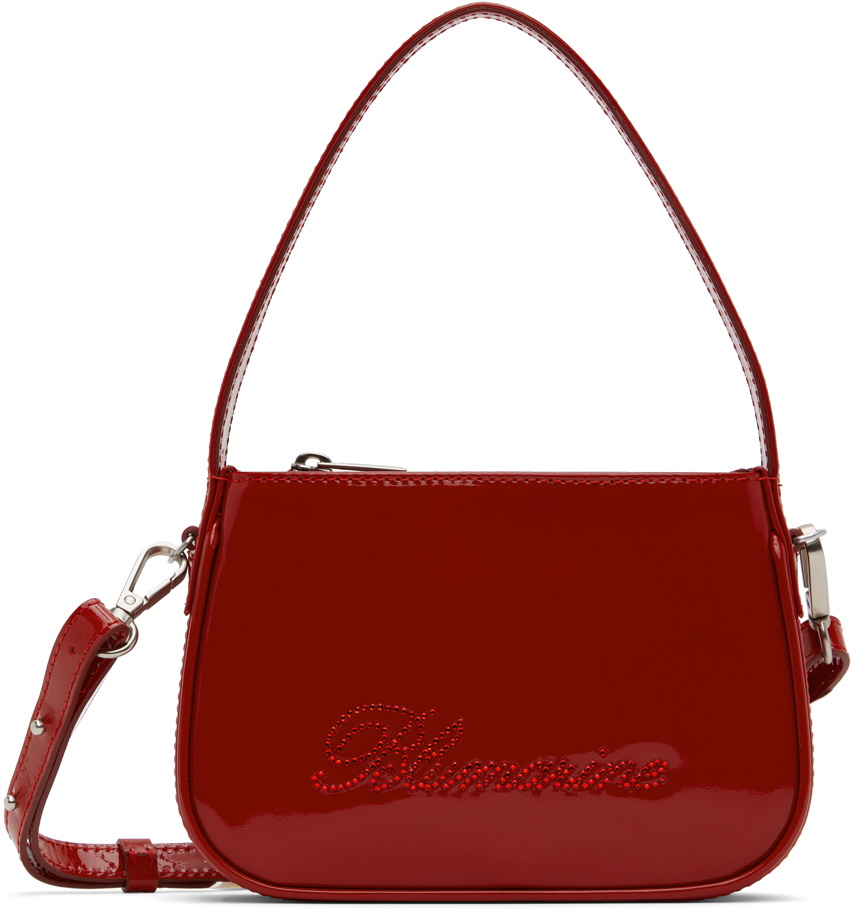 Blumarine Red Rhinestone Logo Bag Blumarine