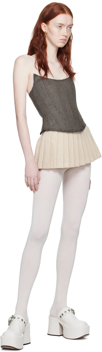 Pushbutton Gray Compact Corset Pushbutton