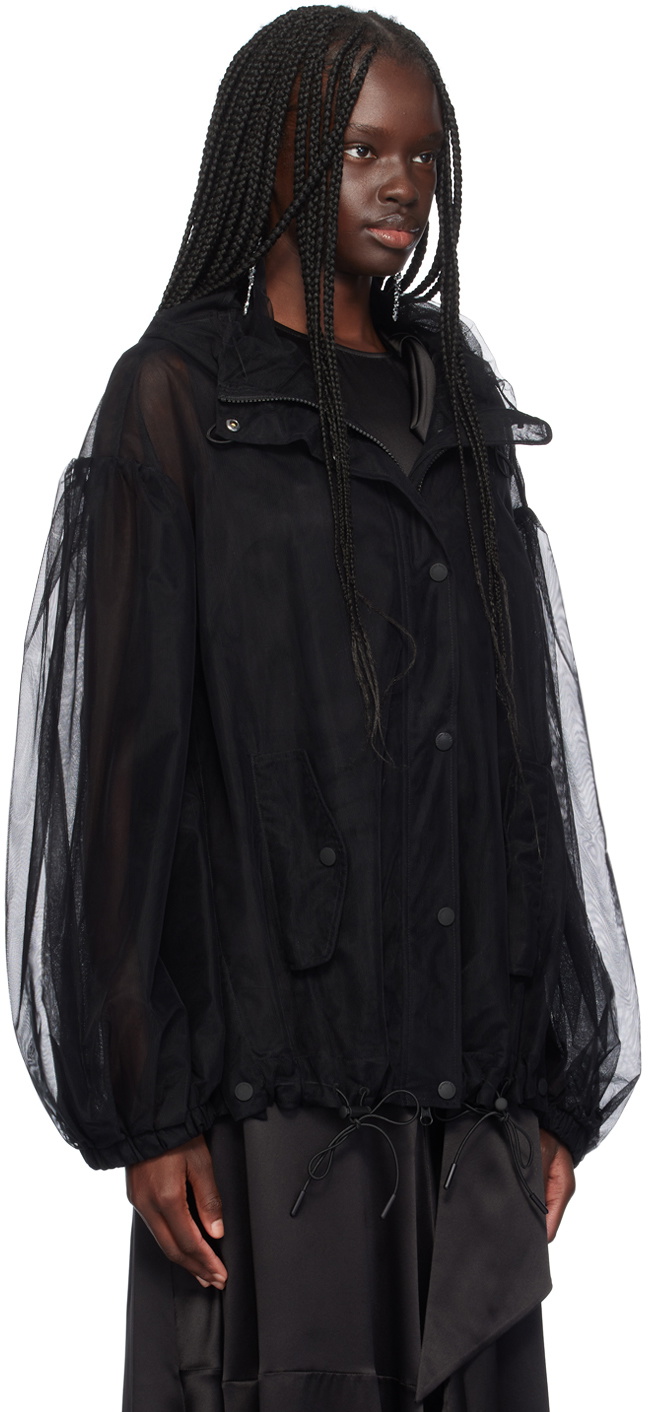 Simone Rocha Black Puff Sleeve Trapeze Jacket Simone Rocha