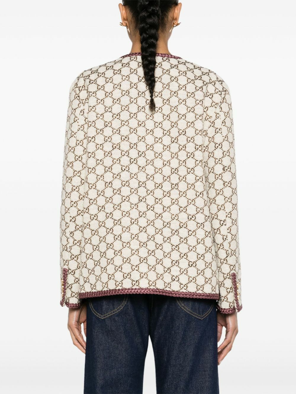 Gucci Neutral GG Tweed Jacket Gucci