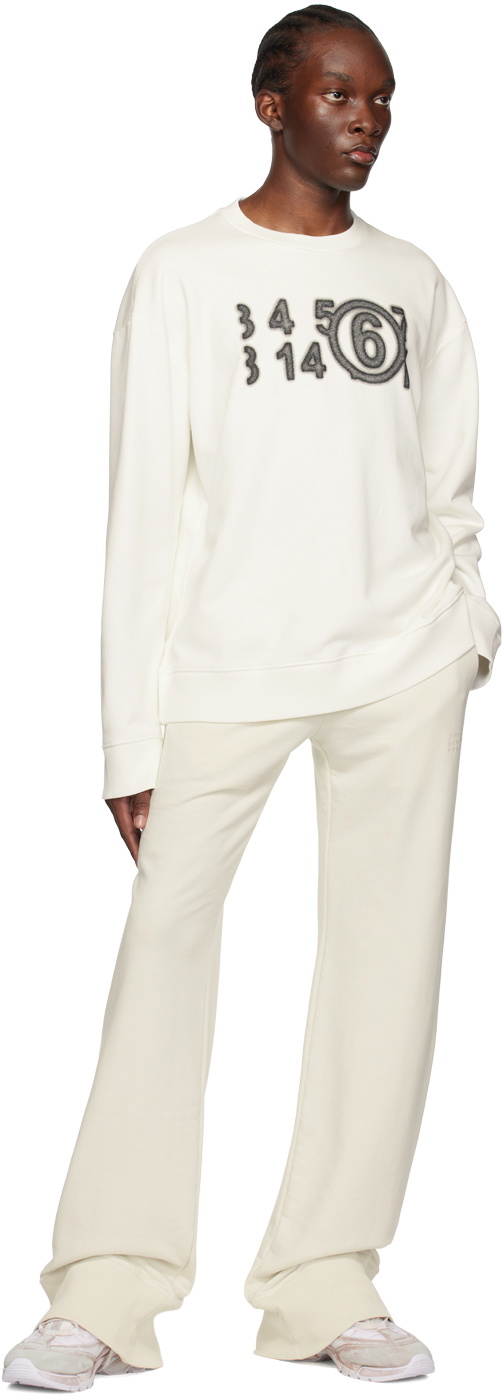 MM6 Maison Margiela Off-White Embroidered Sweatpants MM6 Maison Margiela