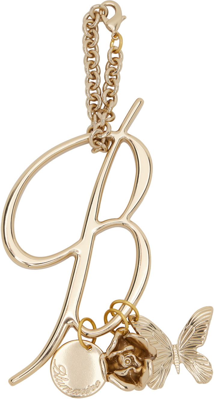 Blumarine Gold Logo Keychain Blumarine