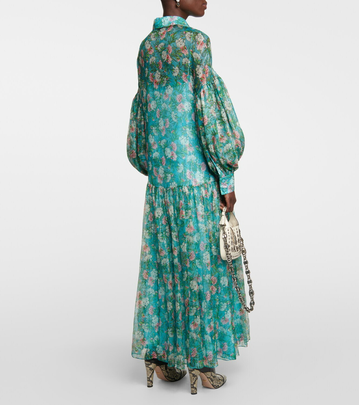 Gucci Floral pleated silk creponne gown Gucci