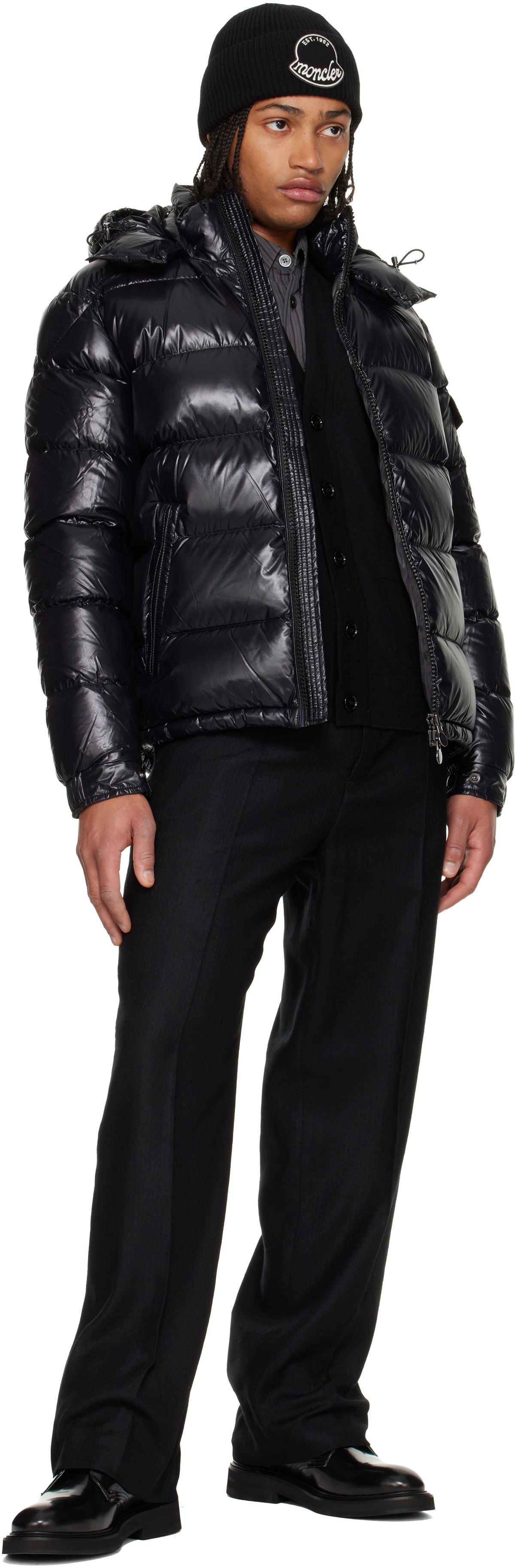 Moncler Black Maya Hooded Short Down Jacket Moncler