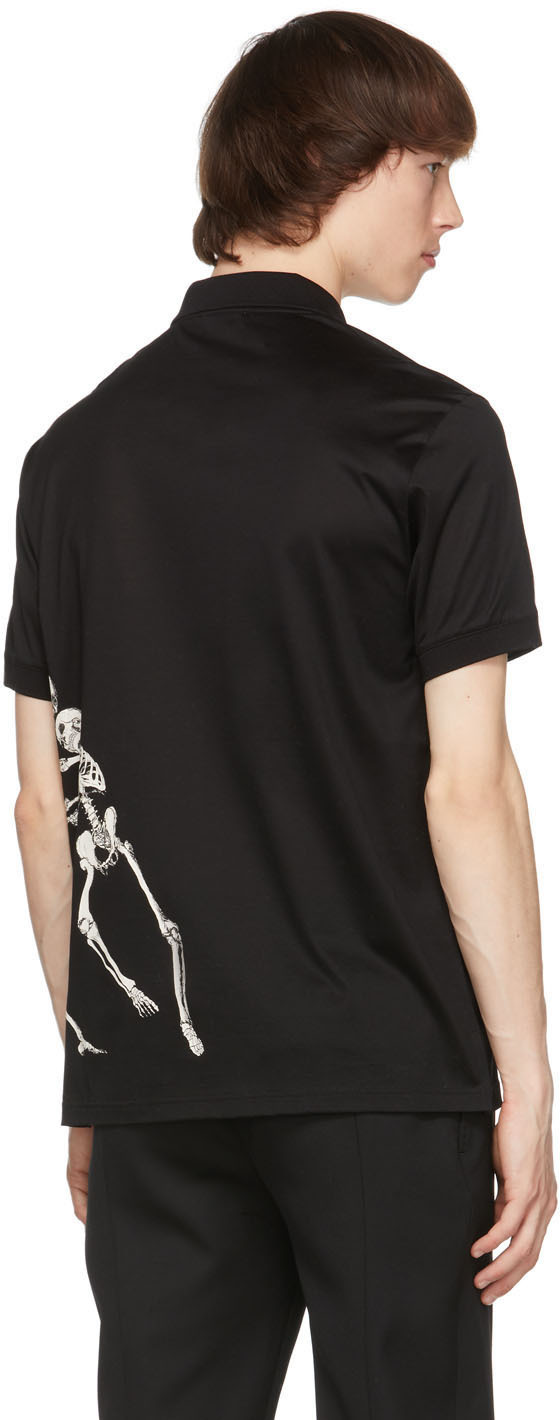 Alexander McQueen Black Skeleton Print Polo Alexander McQueen