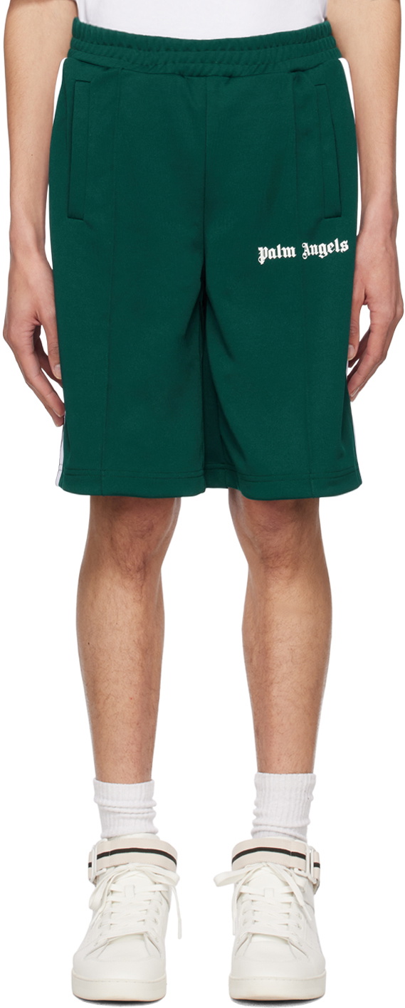 Palm Angels Green Classic Track Shorts Palm Angels
