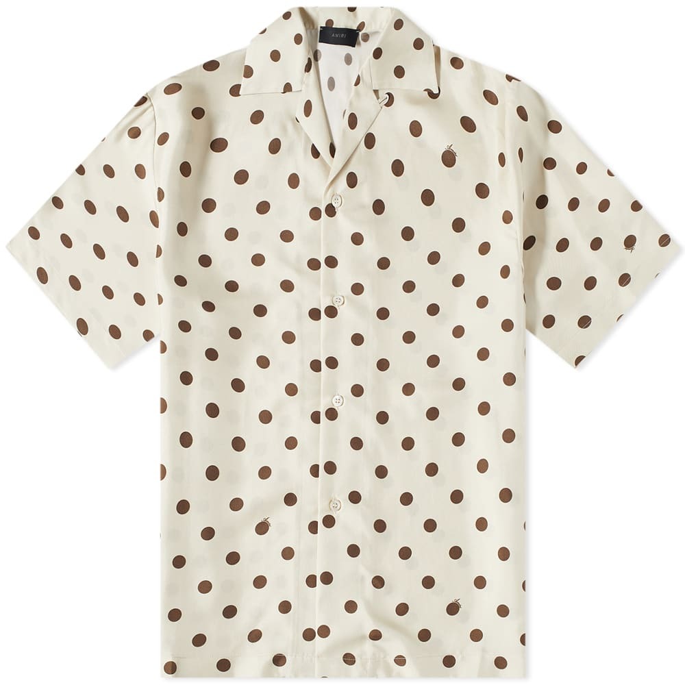 AMIRI Polka Dots Silk Vacation Shirt in Alabaster Amiri