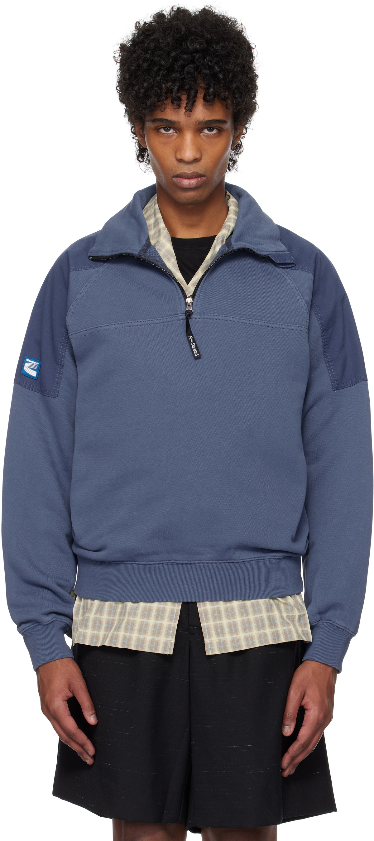 Kijun Blue Half Zip-Up Sweatshirt Kijun