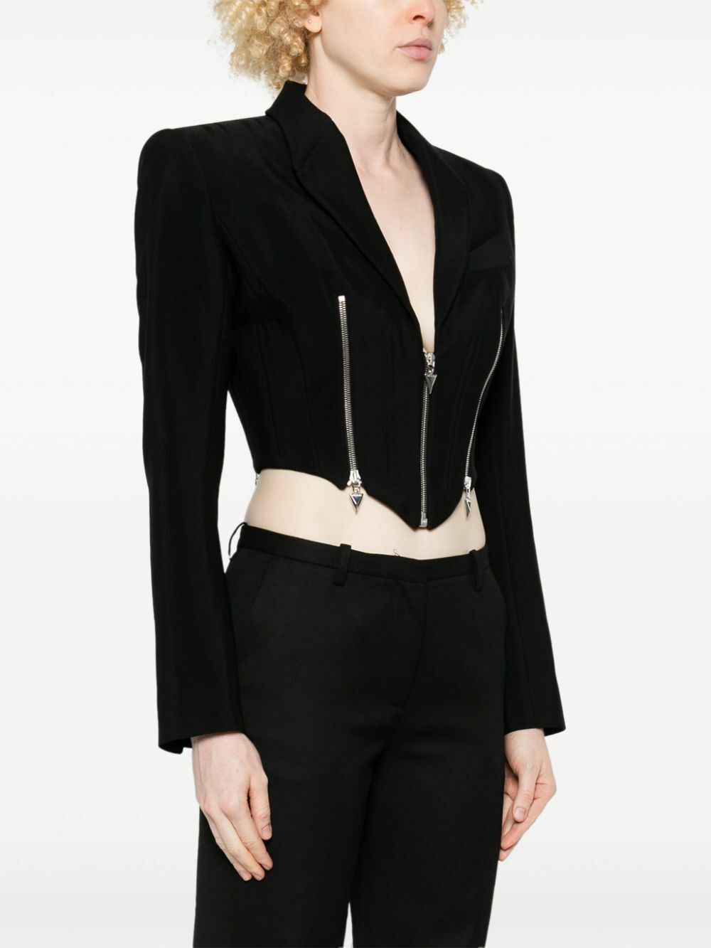 Mugler Zipped Cropped Jacket Mugler