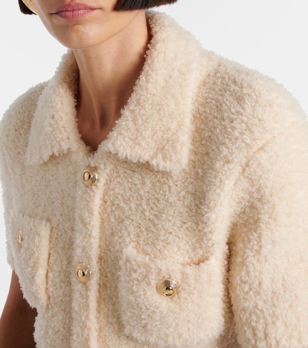 Self-Portrait Embellished wool-blend top Self-Portrait