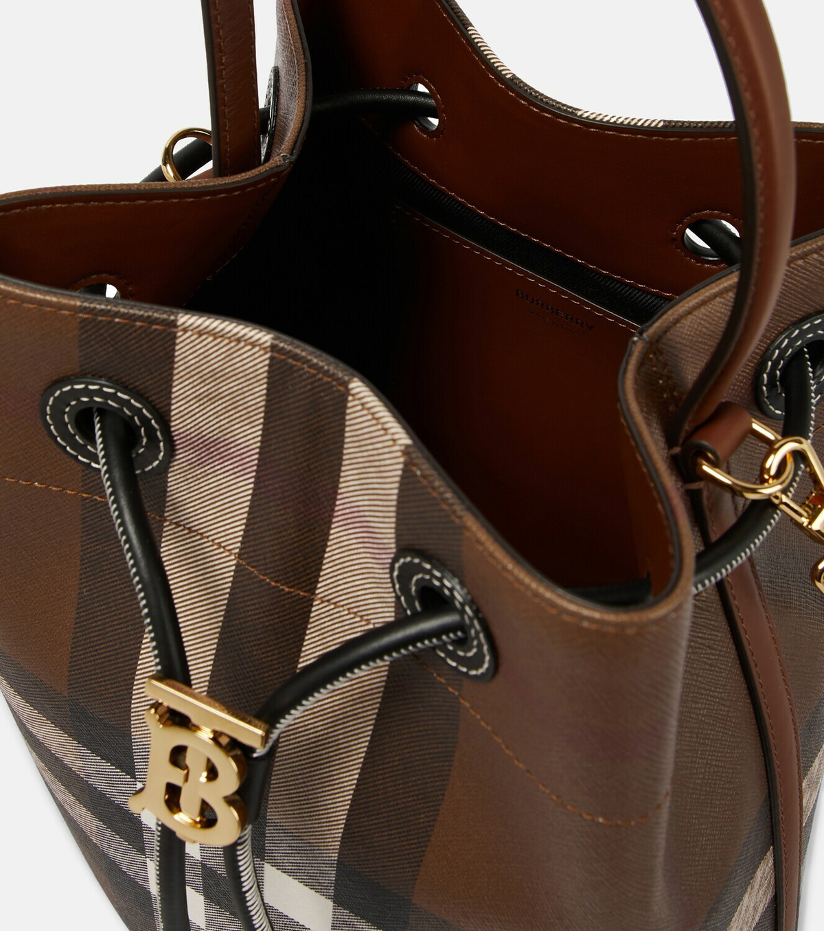 Burberry - TB checked cotton-blend bucket bag Burberry