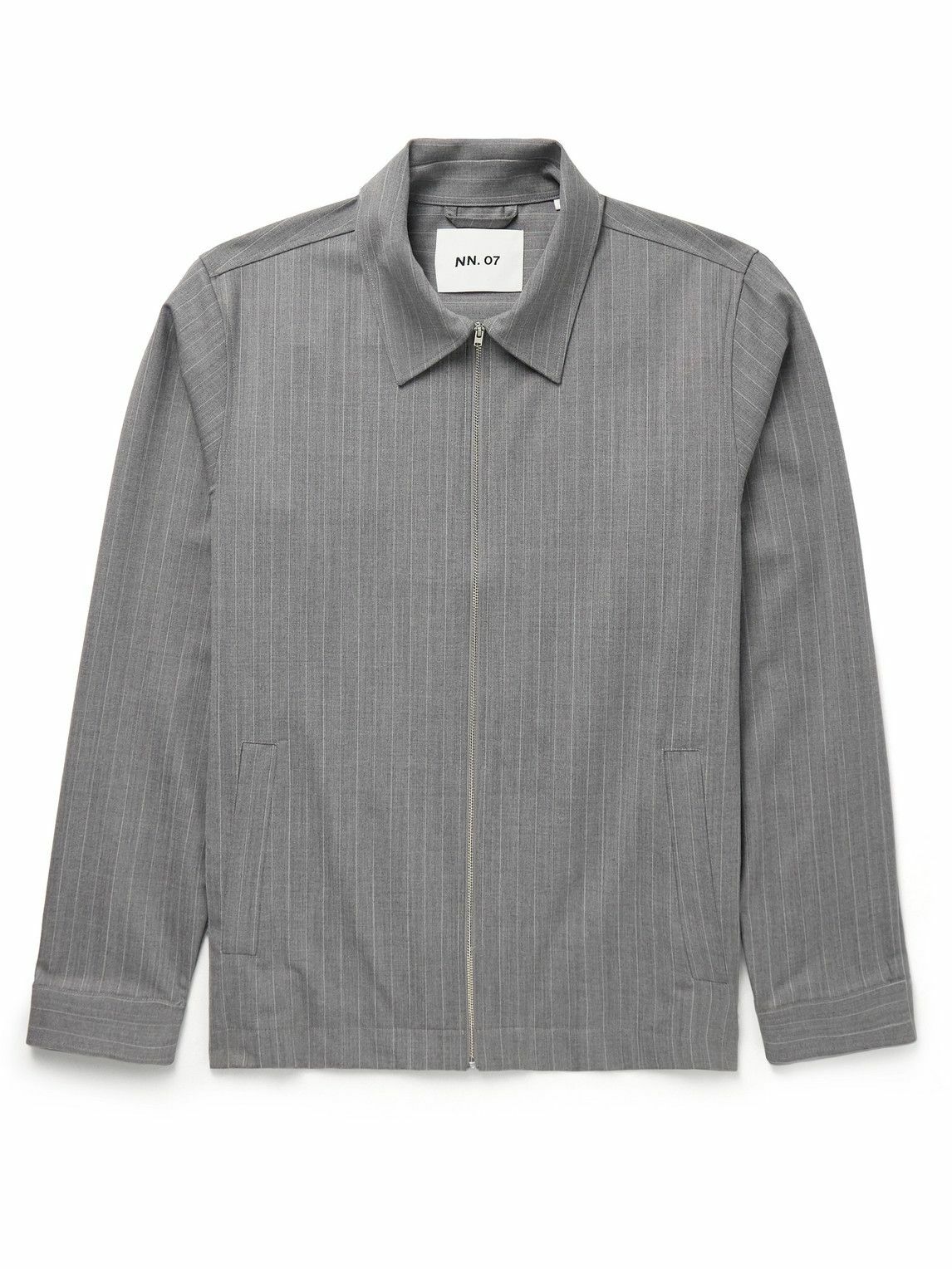 NN07 - Ivan 1088 Pinstriped Recycled Woven Jacket - Gray NN07