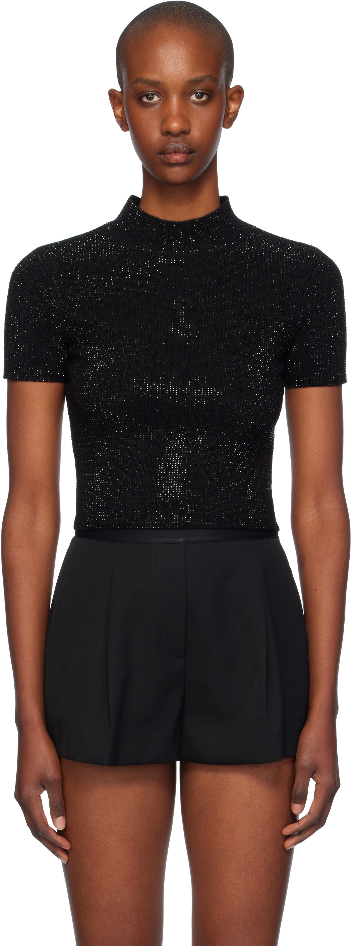Alexander Wang Black Crystal Hotfix T-shirt Alexander Wang