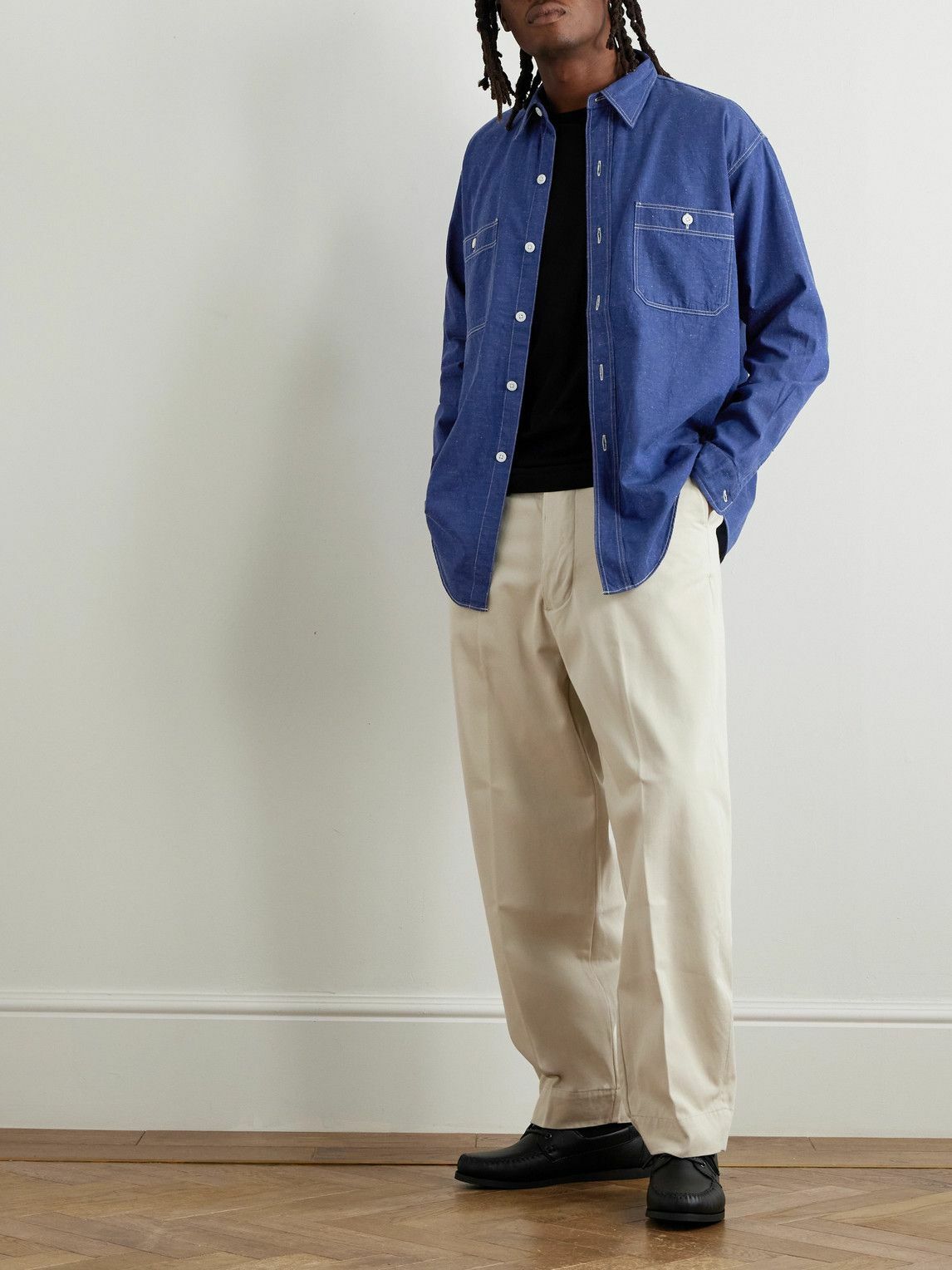 Kaptain Sunshine - Work Cotton and Hemp-Blend Shirt - Blue Kaptain Sunshine