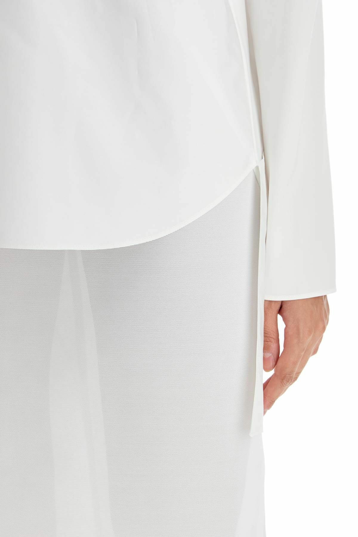 ALAIA asymmetric poplin top with White ALAÏA