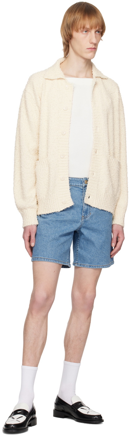 System SSENSE Exclusive Blue Denim Shorts System