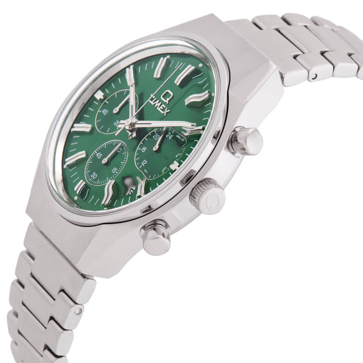Timex Q Falcon Eye Chronograph Quartz Green Dial Mens Watch TW2W33600 Timex