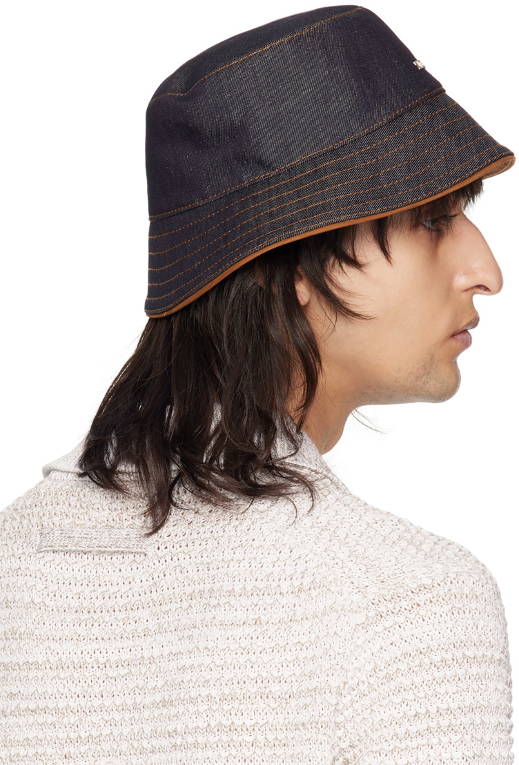 ZEGNA Indigo Denim Bucket Hat Zegna