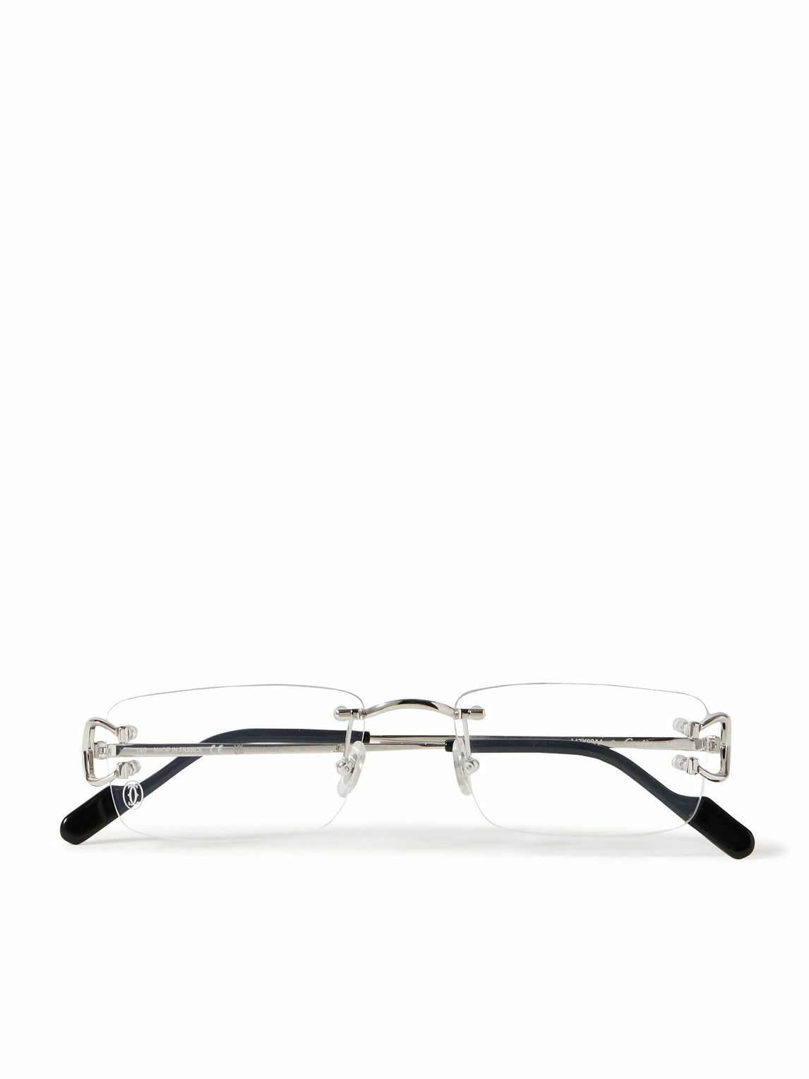 Cartier Eyewear - Rimless Rectangular-Frame Silver-Tone Optical Glasses ...