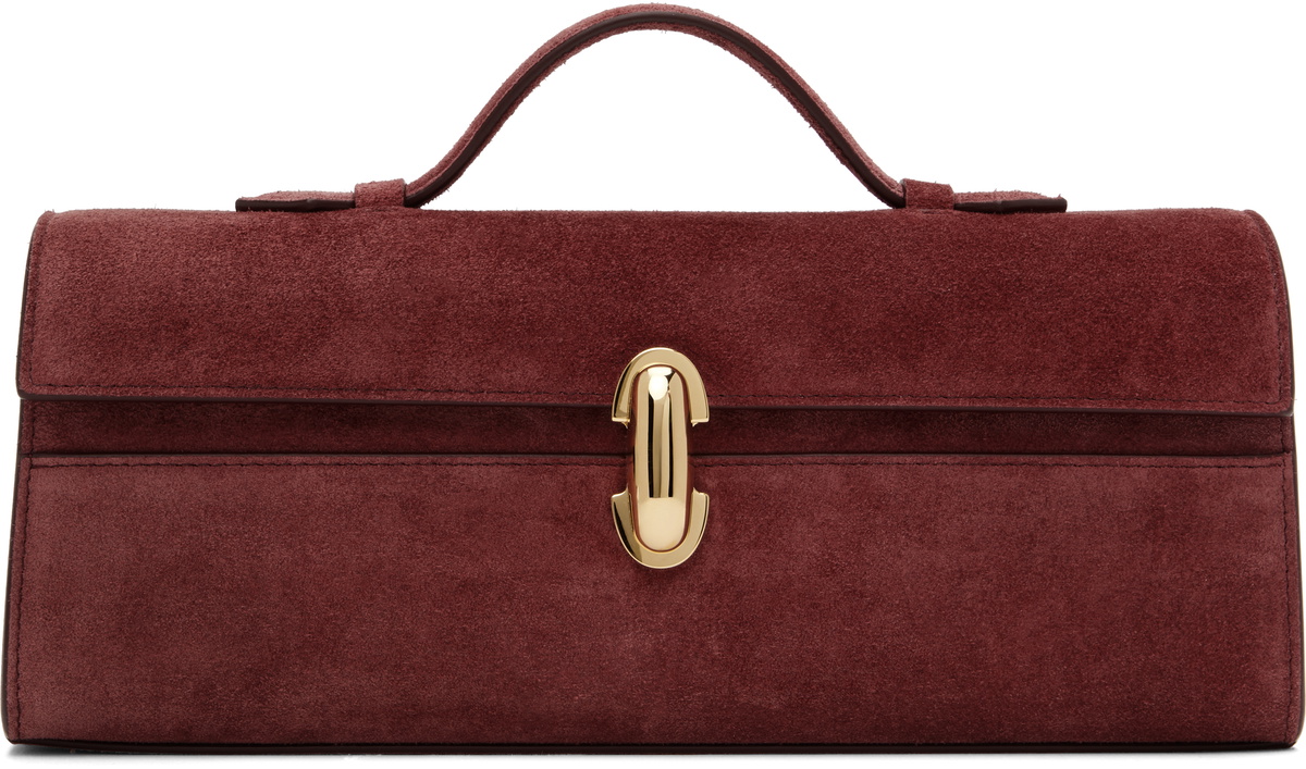 Savette Burgundy Slim Symmetry Pochette Bag Savette
