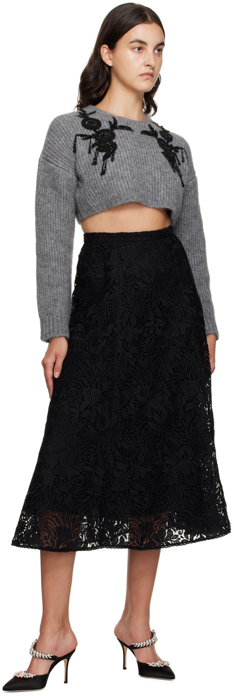 Erdem Gray Cropped Sweater Erdem