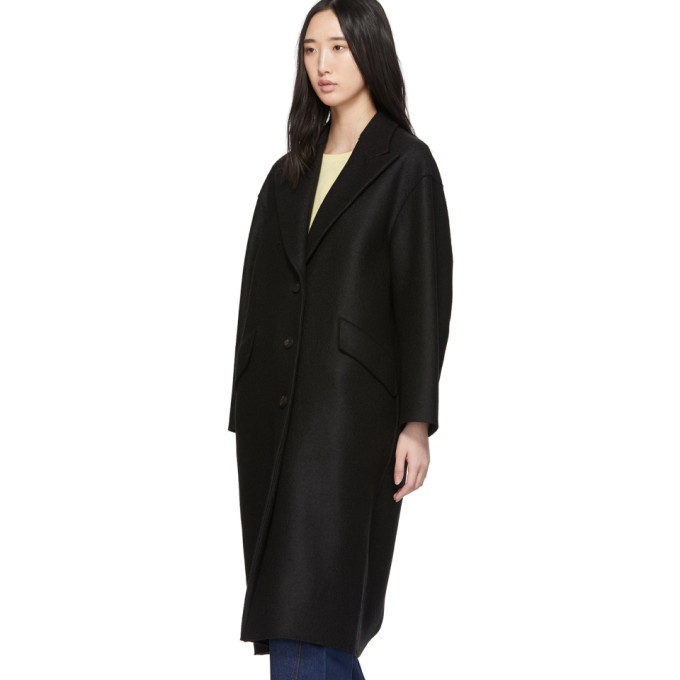 Harris Wharf London Black Pressed Wool Oversized Great Coat Harris ...