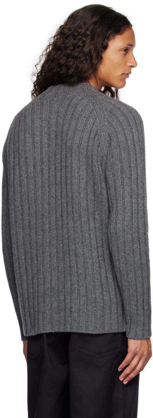 Emporio Armani Gray Rib Sweater Emporio Armani