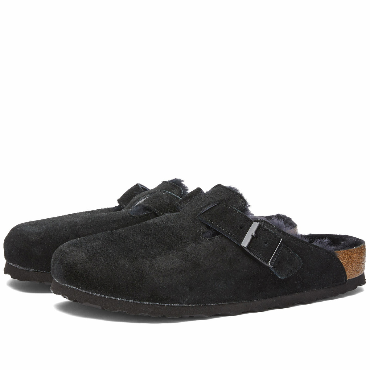 Birkenstock Boston Fur Clog Black Suede Birkenstock Birkenstock Boston Fur Clog Black Suede Birkenstock