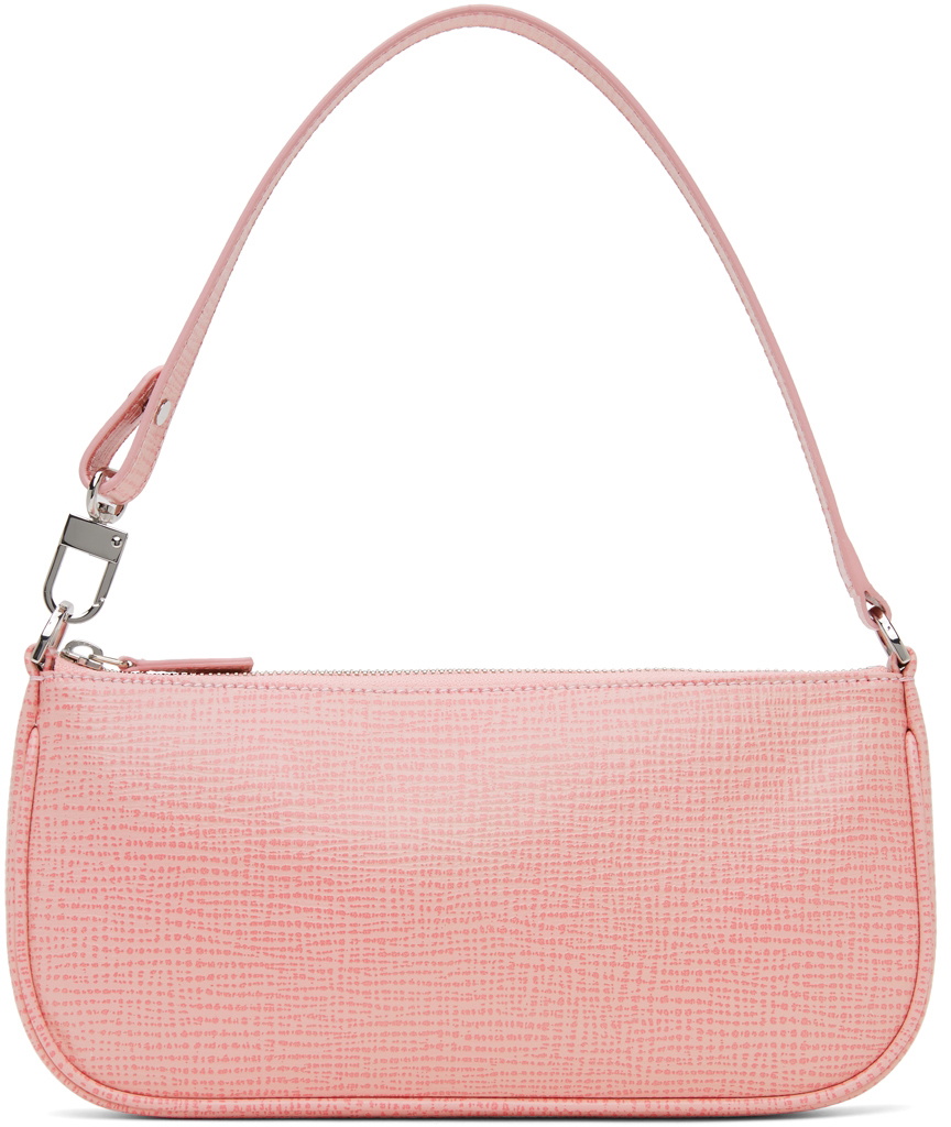 BY FAR Pink Embossed Rachel Shoulder Bag By Far