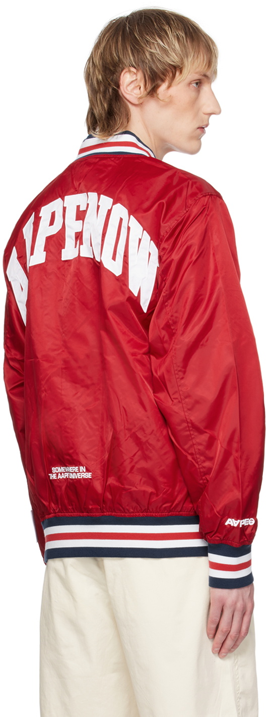 AAPE by A Bathing Ape Red Lightweight Bomber Jacket AAPE by A Bathing Ape