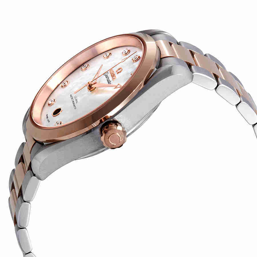Omega Seamaster Aqua Terra Mother of Pearl Diamond Dial 38 mm Watch 220 ...