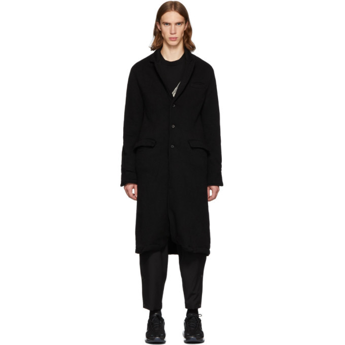 Undercover Black Wool Crinkle Coat Undercover