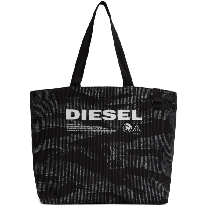 Diesel Black and Grey D-Thisbag Shopping Tote Diesel