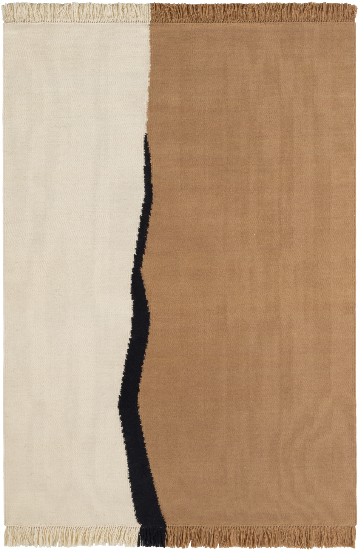 ferm LIVING Beige & Off-White Soil Kelim Rug ferm LIVING