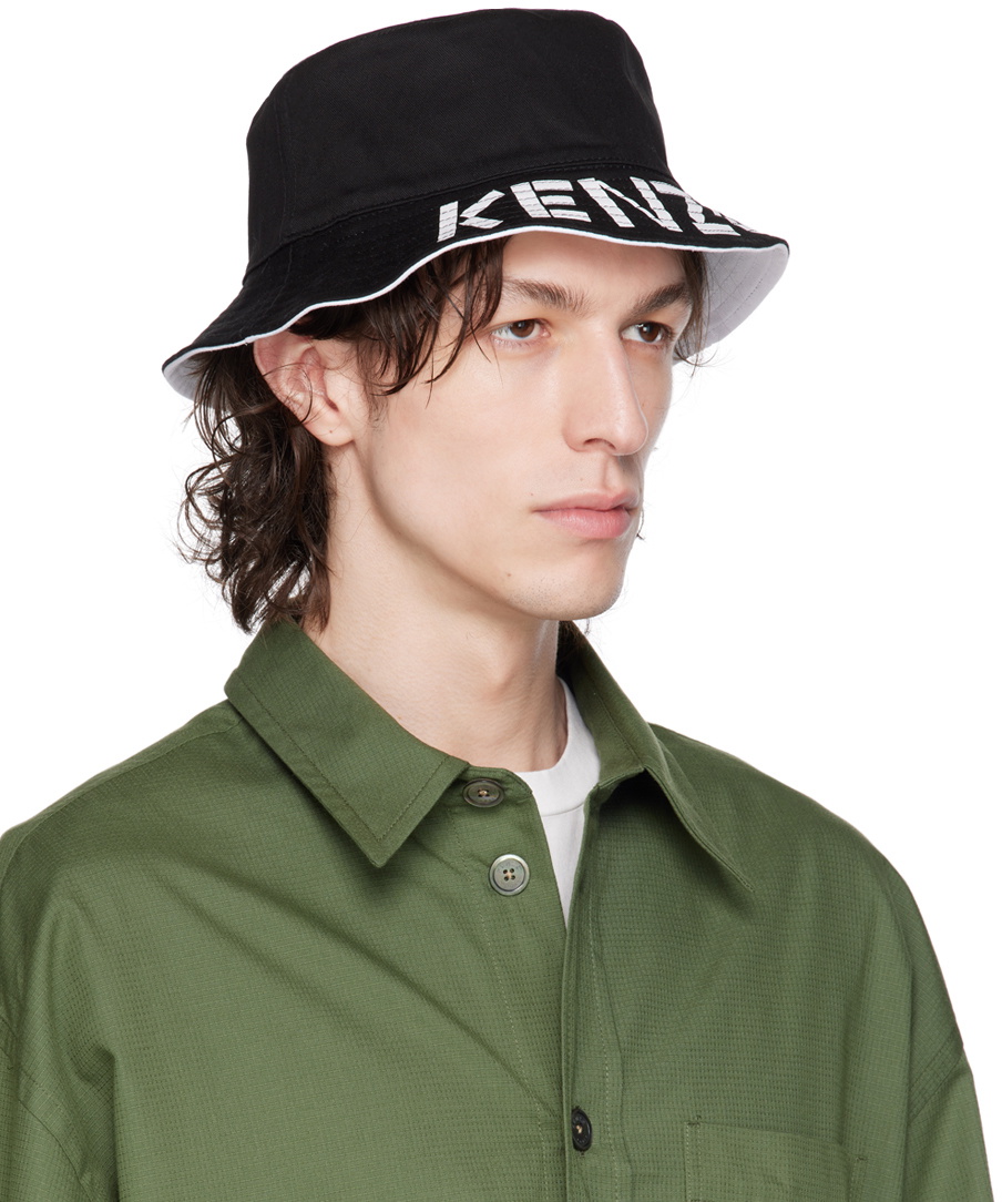 Kenzo Reversible Black Kenzo Paris 'Kenzo Graphy' Bucket Hat Kenzo